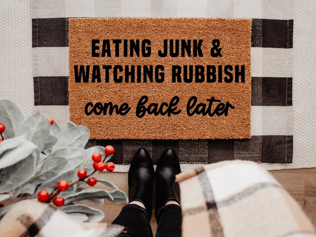 Eating Junk Watching Rubbish Home Alone Inspired Movie Doormat, Funny ...