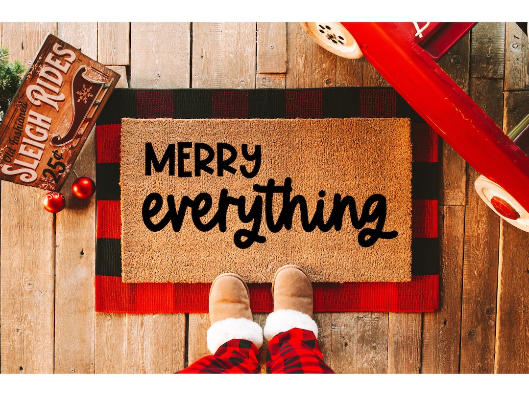 Merry Everything Doormat,cute Christmas Doormat,holiday Doormat,door ...