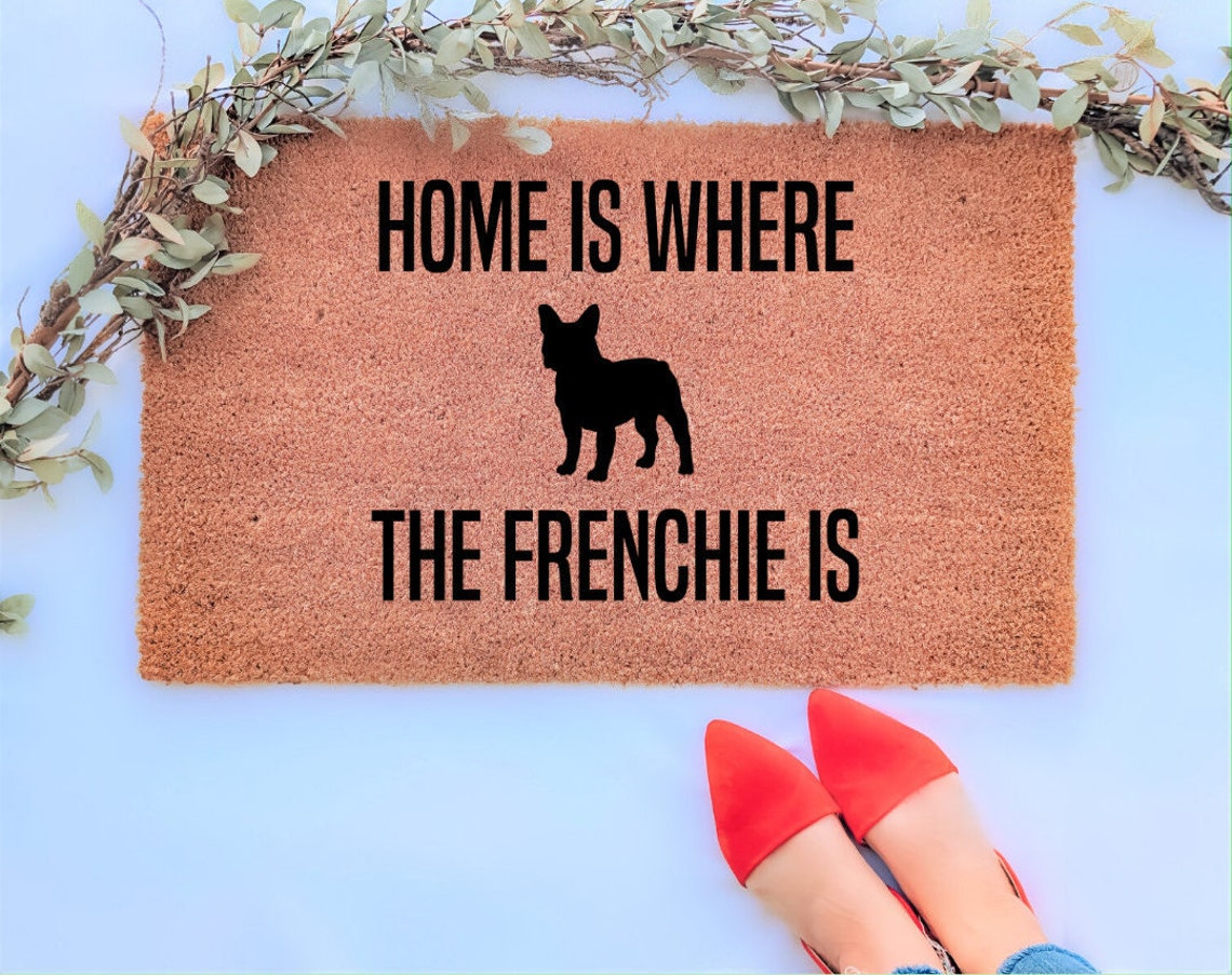 French Bulldog Frenchie Bull Dog Welcome Mat Coir Door | Etsy
