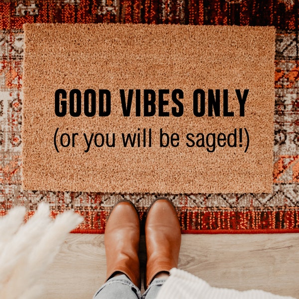 Good Vibes Only Door Mat - Etsy