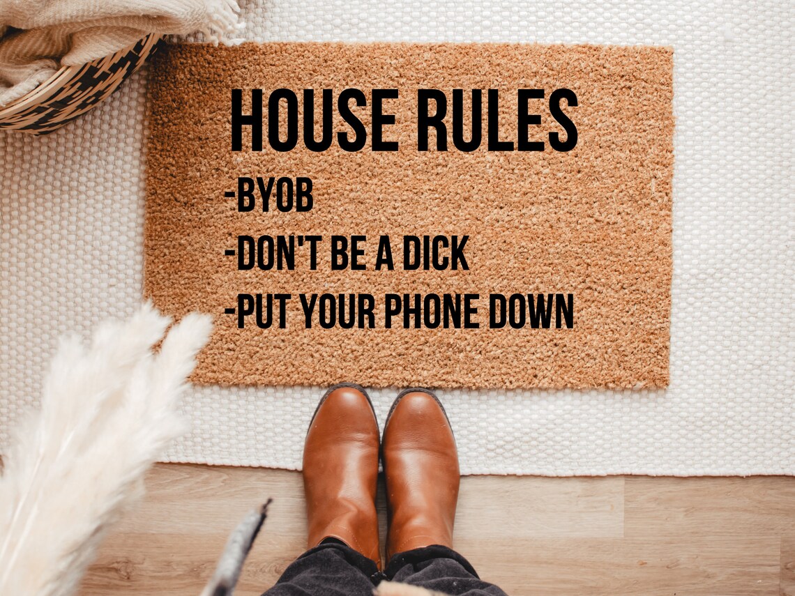 House Rules Doormat Funny Rules Doormat Housewarming Gift - Etsy