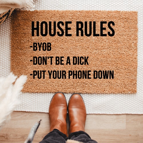 House Rules Doormat Funny Rules Doormat Housewarming Gift - Etsy
