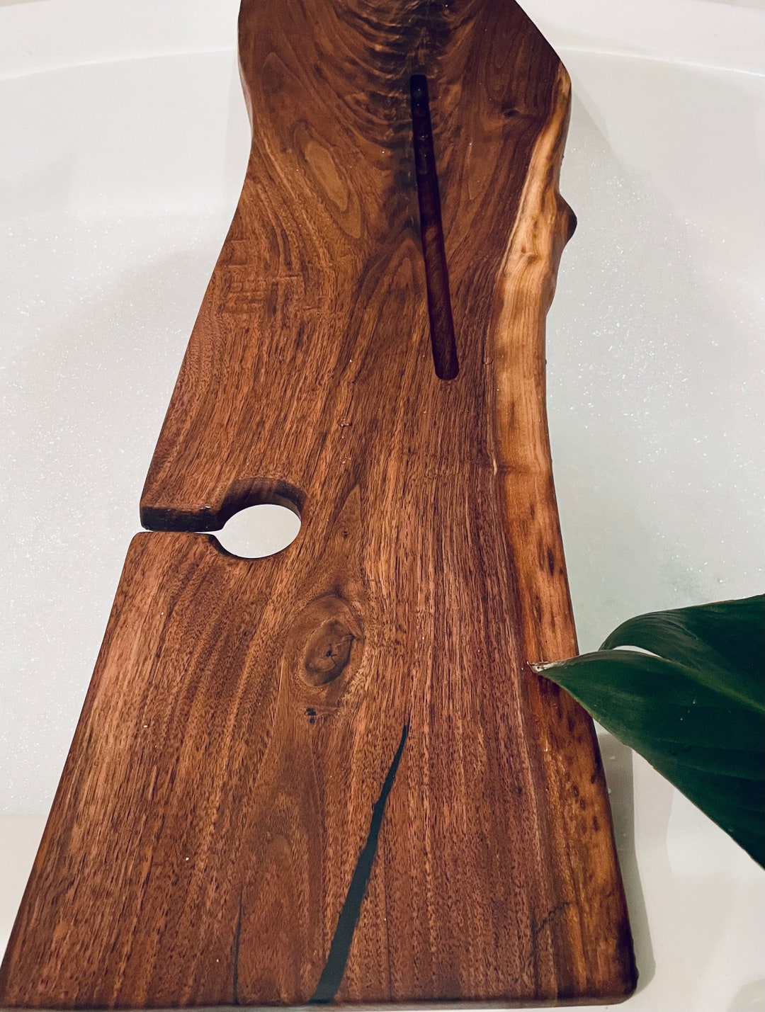 Live Edge Bath Caddy for Her - Wooden Bathtub Tray, Rustic Bath Tray ...