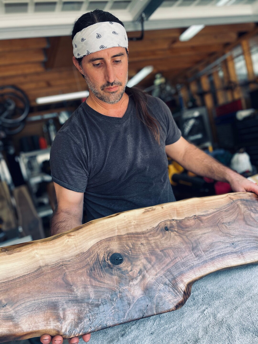 Live Edge Bath Caddy - Rustic Wooden Bathtub Tray With Wine Holder ...
