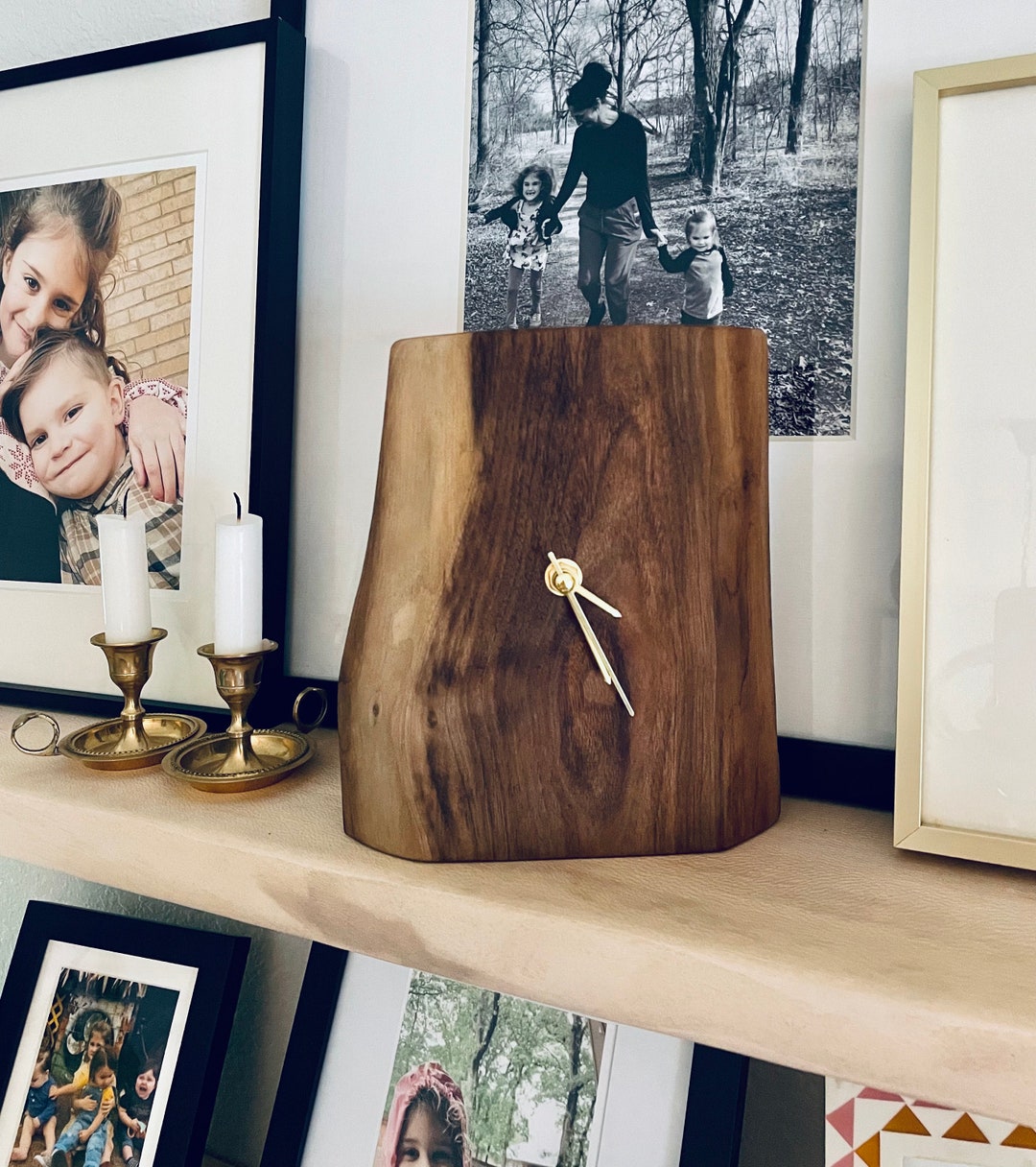 Wood Desk Clock, Walnut Desk Clock, Mantel Clock, Table Top Clock - Etsy