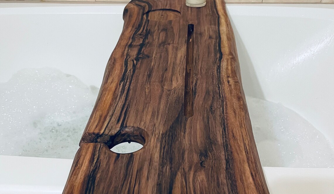 Live Edge Bath Caddy Bathtub Tray Bath Caddy Wooden Bath - Etsy