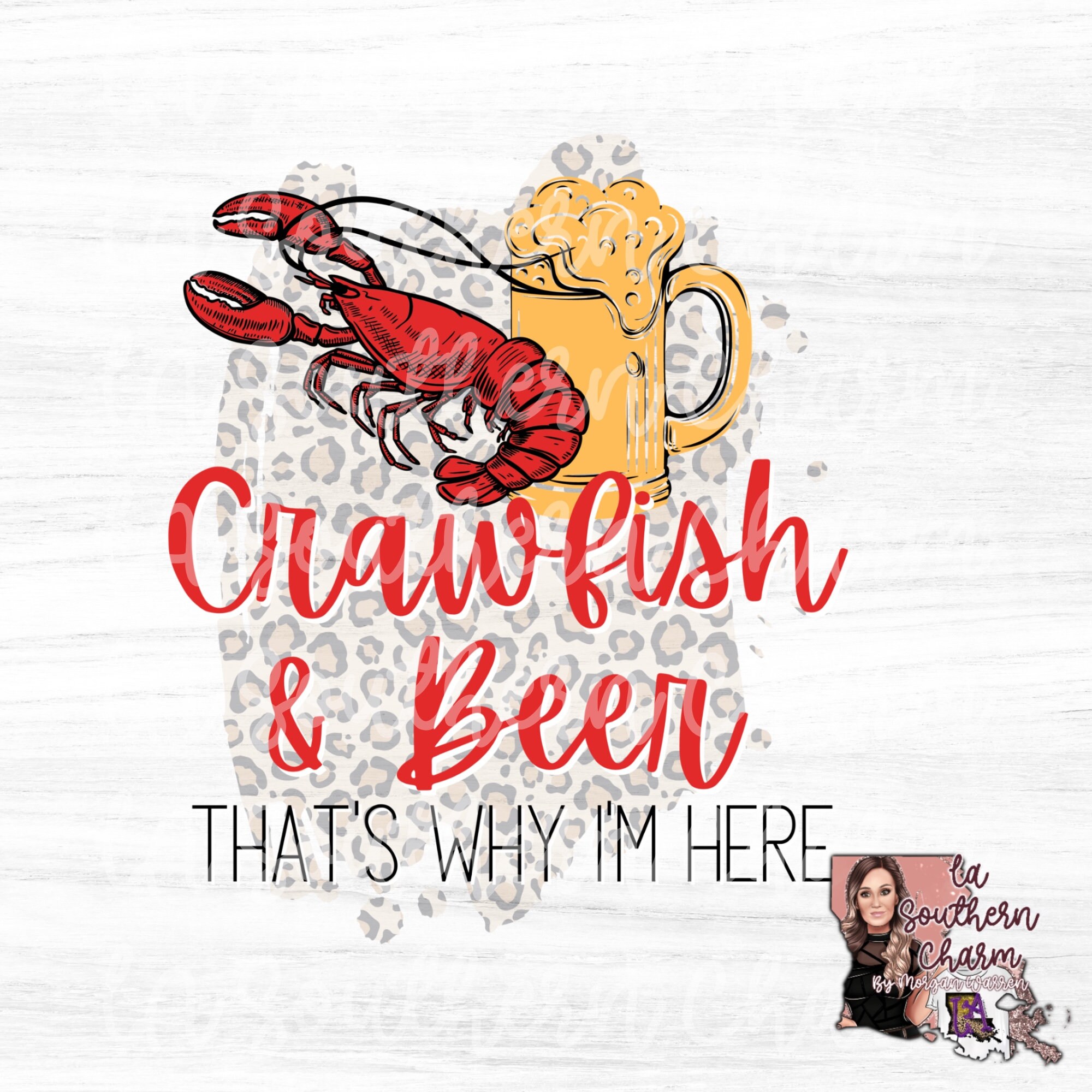 Crawfish and Beer PNG JPEG Digital DOWNLOAD File. Southern Louisiana ...