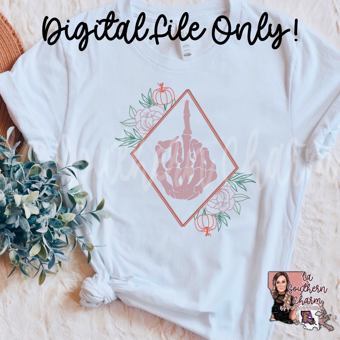 Skeleton Hand Middle Finger Floral DIGITAL DOWNLOAD Skeleton - Etsy