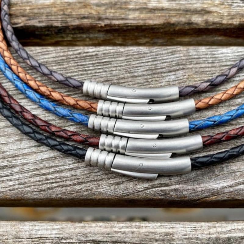 Leather Necklace - Etsy