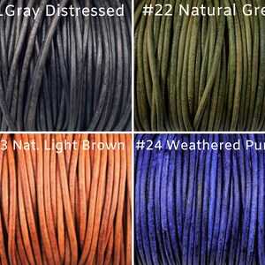 3mm Leather Cord / Round Leather/ 36 Colors/ Leather by the - Etsy
