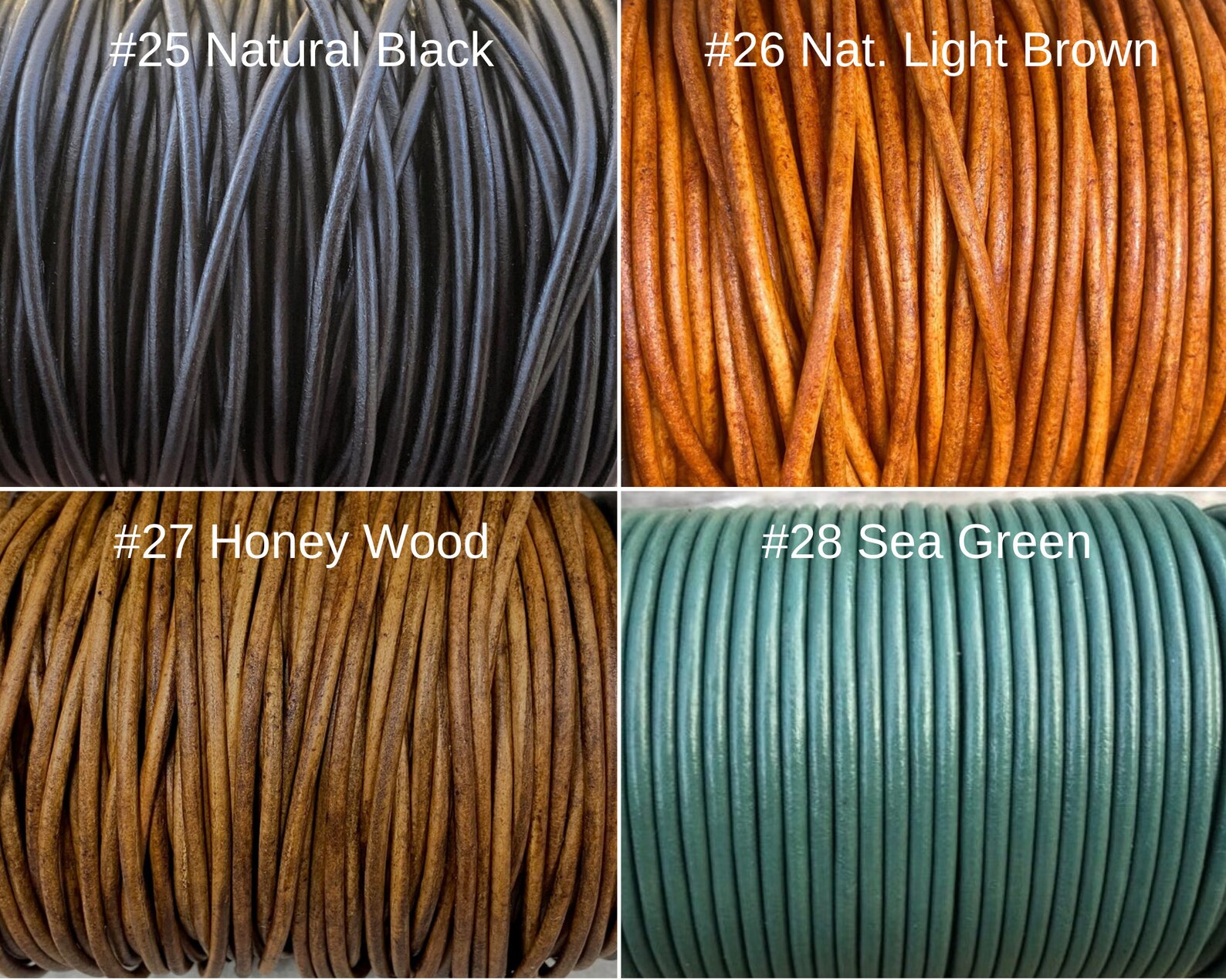3mm Leather Cord / Round Leather/ 36 Colors/ Leather by the | Etsy