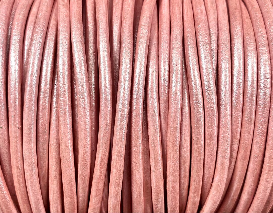 3mm Round Leather Cord - Mystic Pink Metallic Premium Round Leather ...