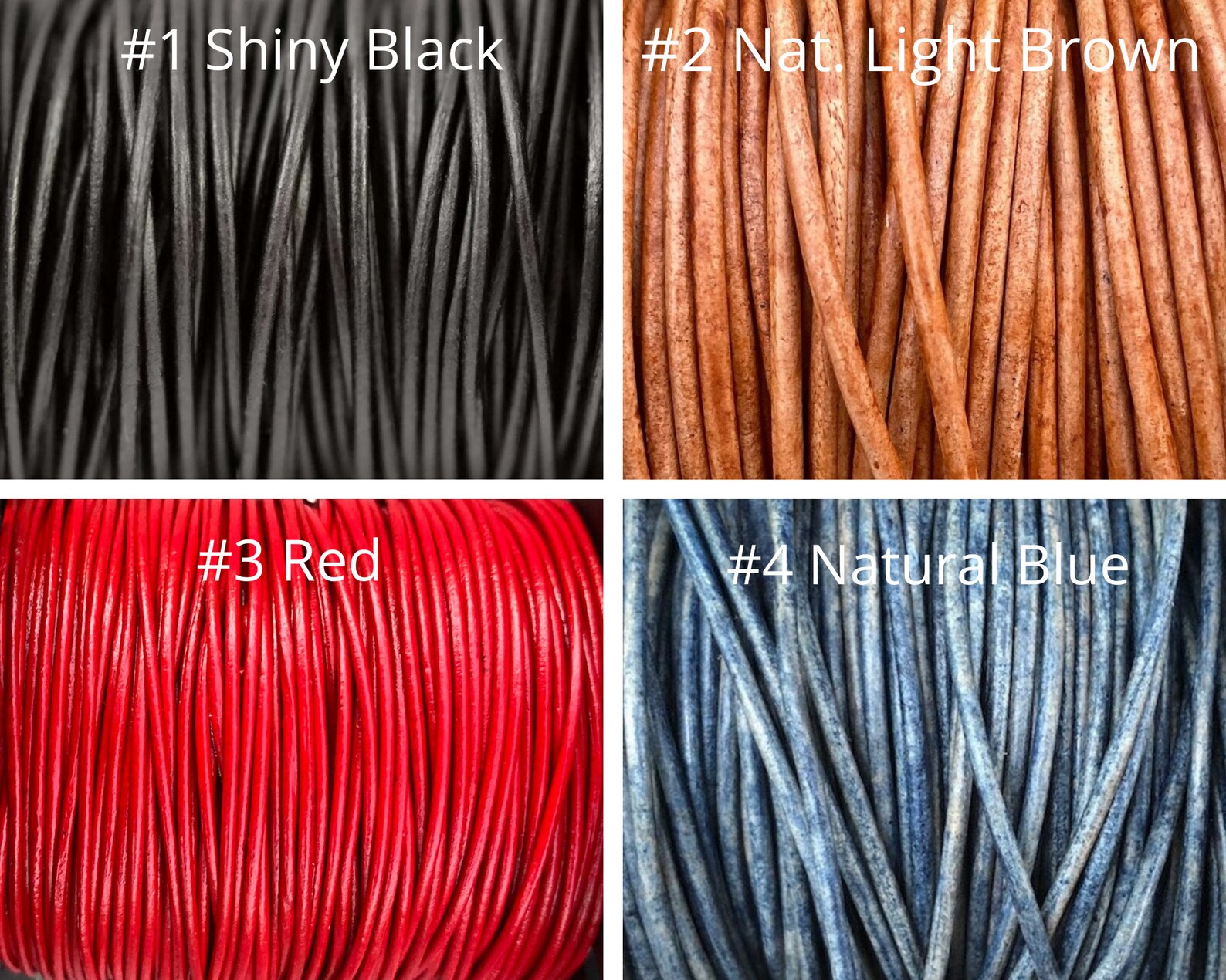 1mm Round Leather Cord 28 Colors Premium European 1mm - Etsy