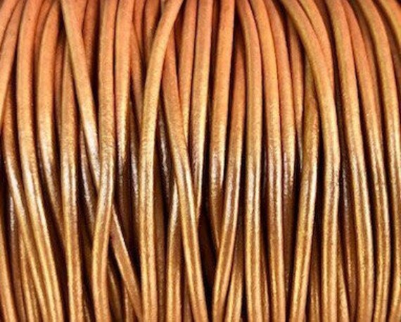 3mm Bronze Metallic Leather Round Cord Premium European - Etsy