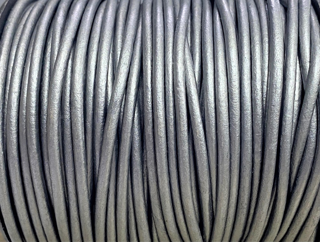 3mm Metallic Dark Gray Leather Cord Premium European Soft - Etsy