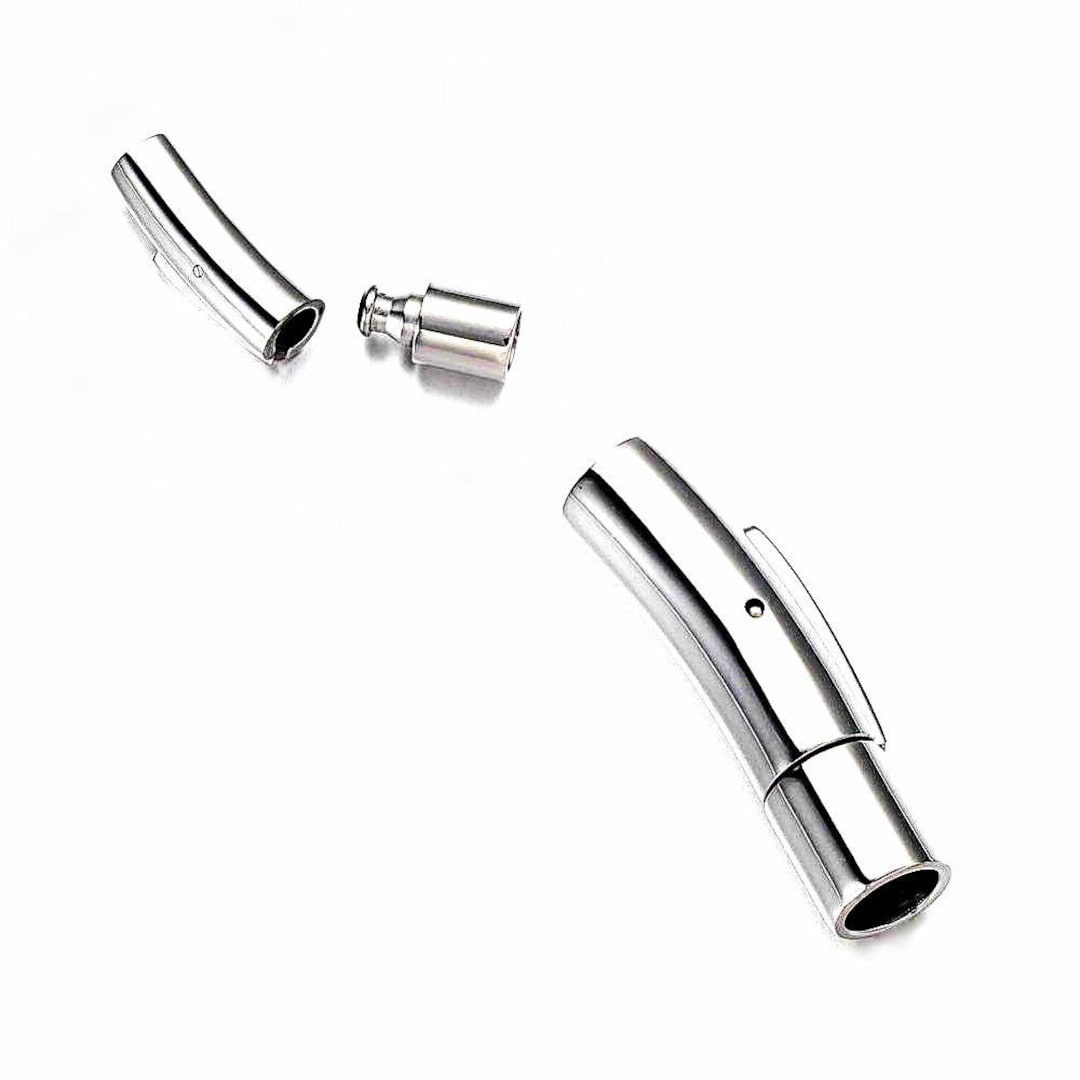 Stainless Steel Locking Clasp 2mm to 6mm Snap-in Leather Cord Clasp ...