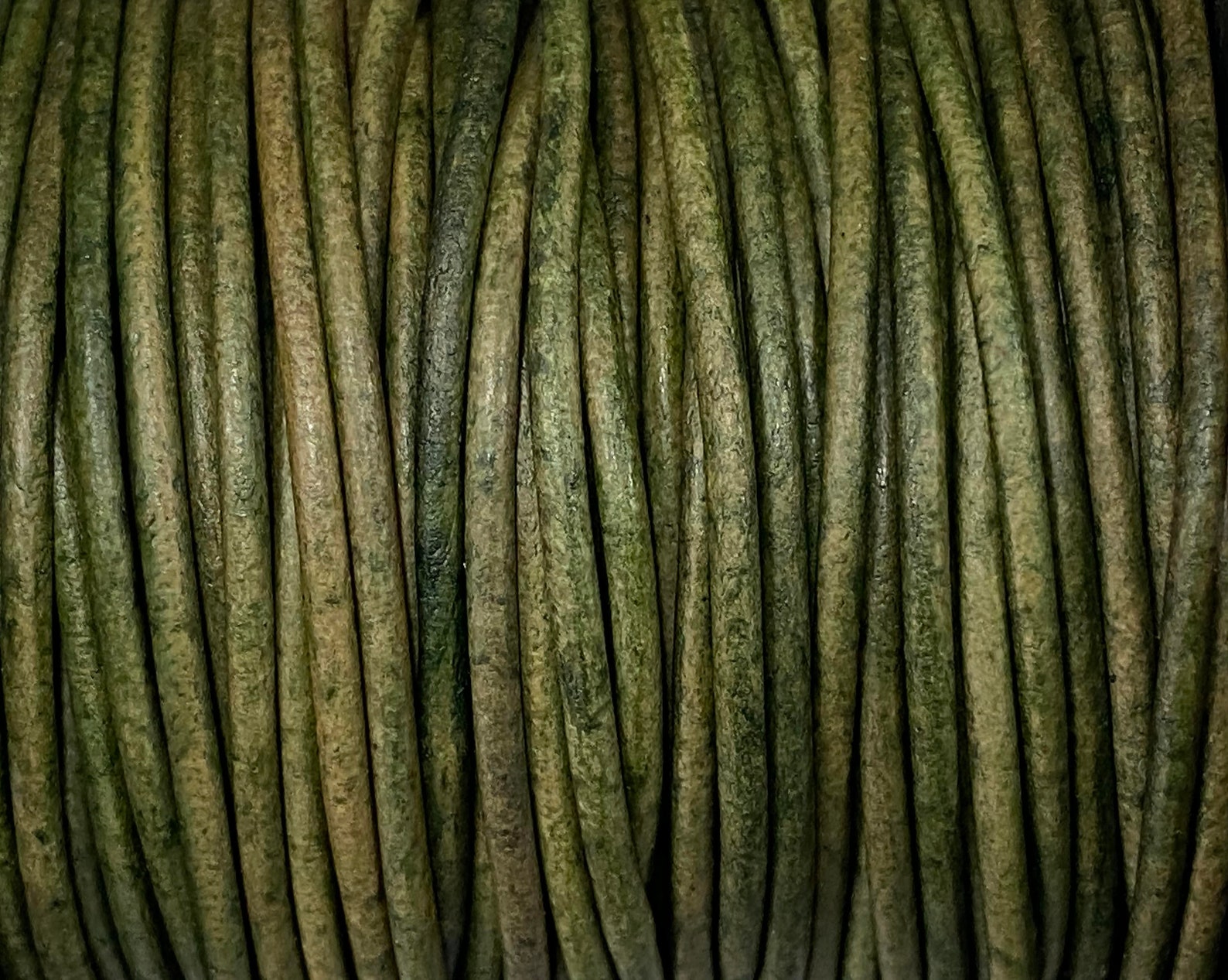 1.5mm Natural Dark Green Round Leather Cord Choose 1 yard to | Etsy