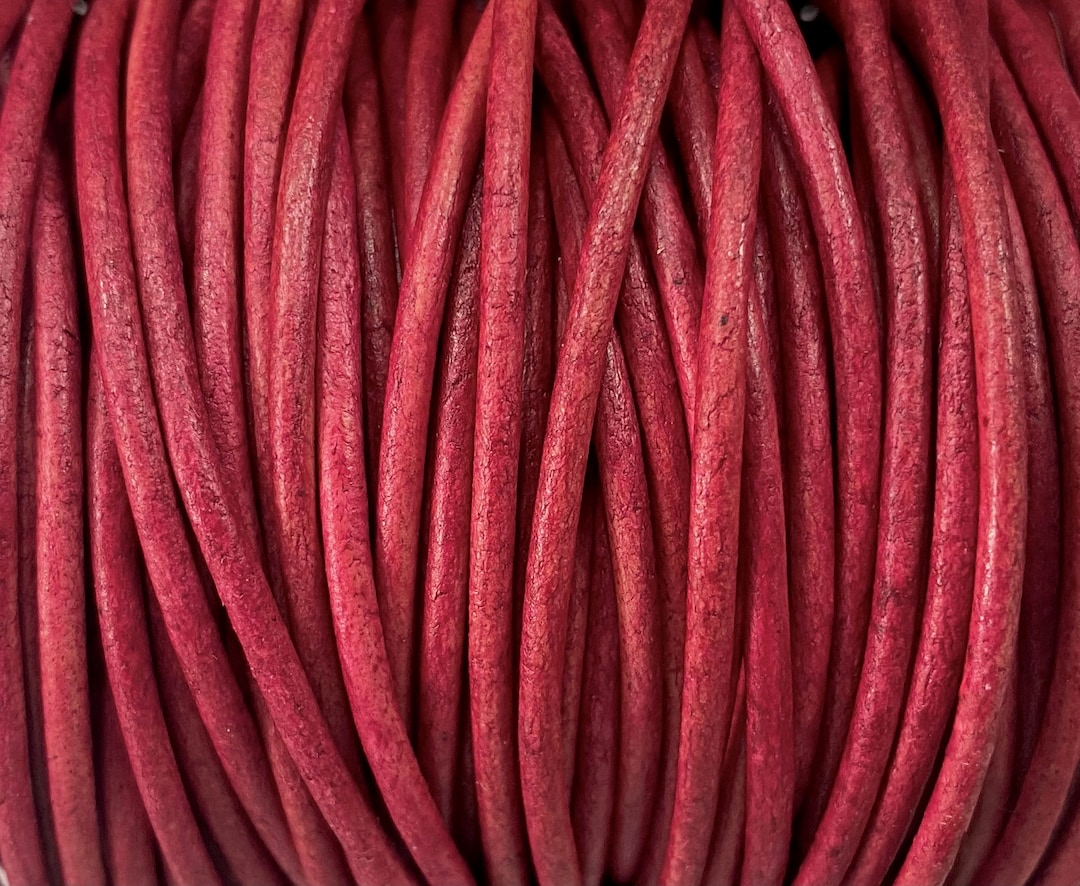 2mm Apple Red Round Leather Cord, 2mm Round Leather Cord. Leather ...