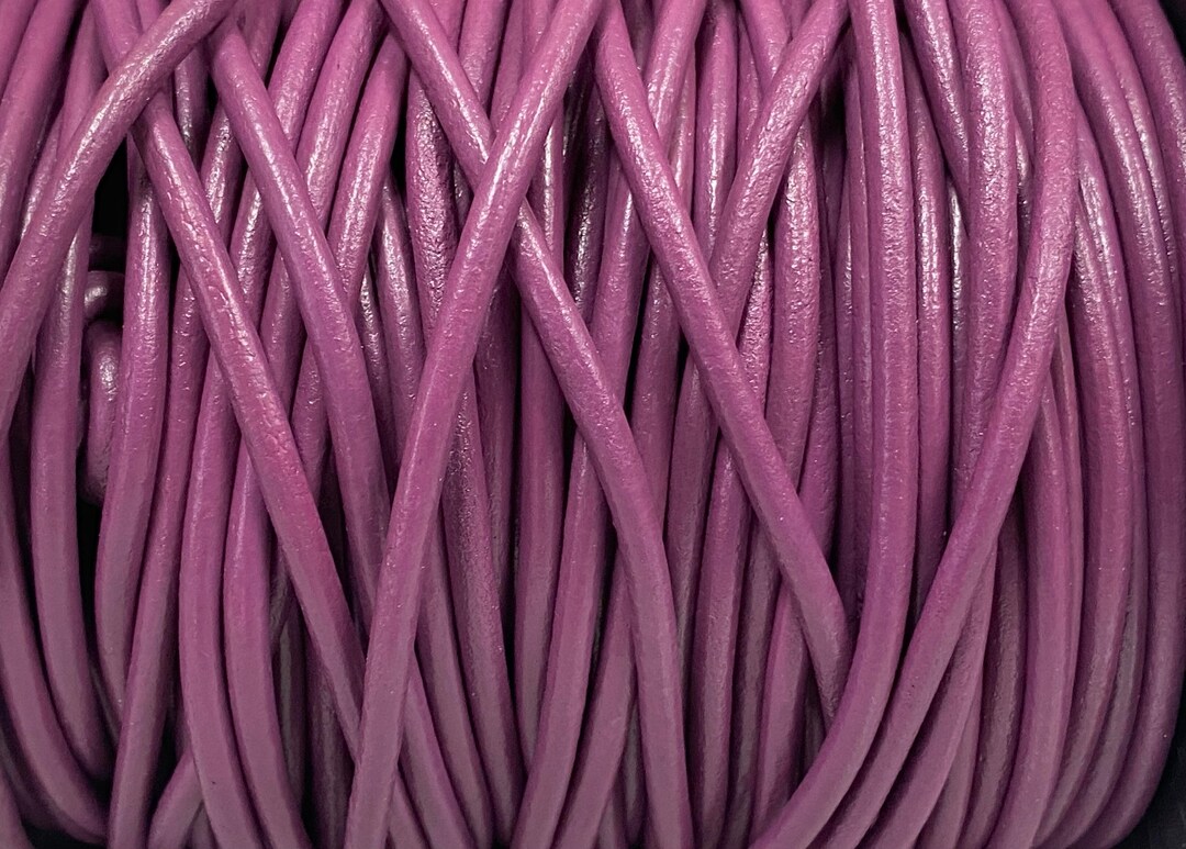 3mm Round Leather Cord, Magenta, Premium European Leather 3mm Leather ...