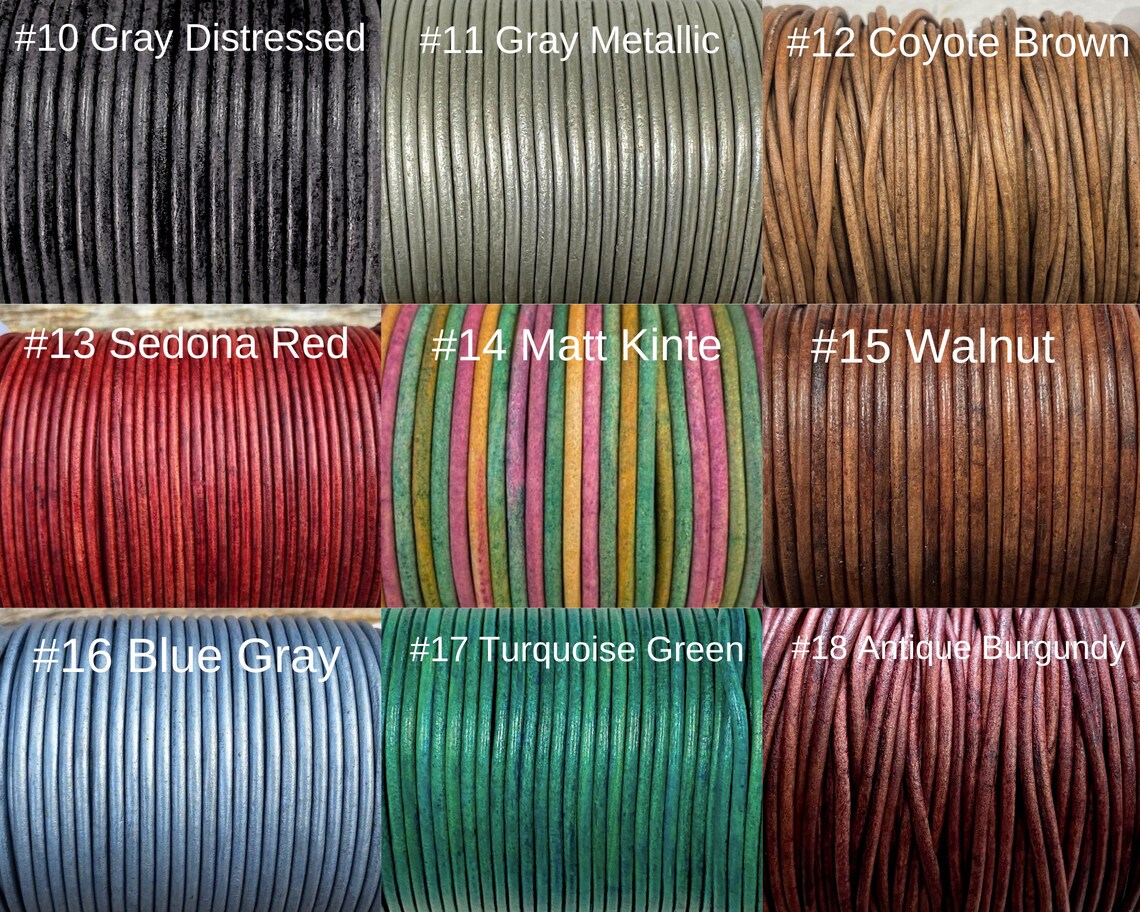 2mm Leather Cord Lead Free Round Natural Regular Metallic - Etsy