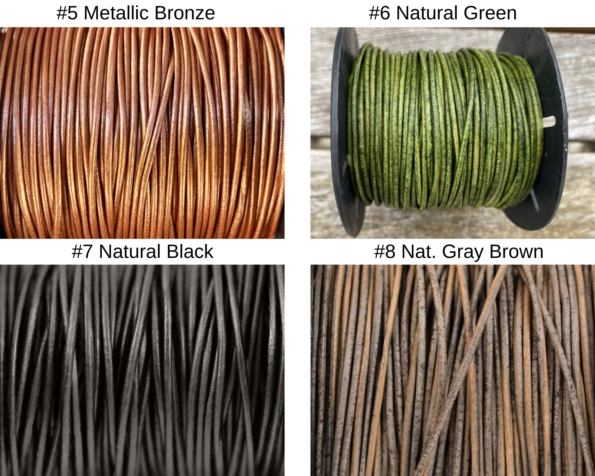 1mm Round Leather Cord - 28 Colors - Premium European 1mm Leather Cord ...