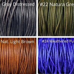 3mm Leather Cord / Round Leather/ 36 Colors/ Leather by the - Etsy