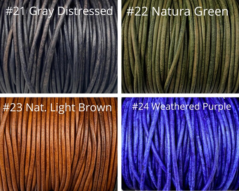 3mm Leather Cord / Round Leather/ 36 Colors/ Leather by the - Etsy