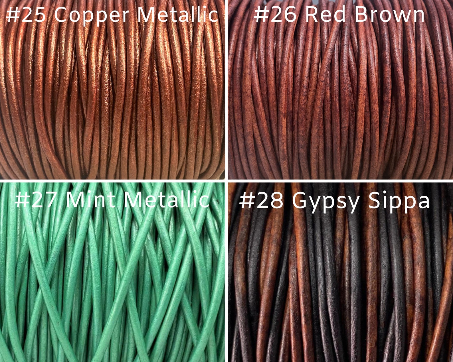 3mm Leather Cord / Round Leather/ 36 Colors/ Leather by the - Etsy