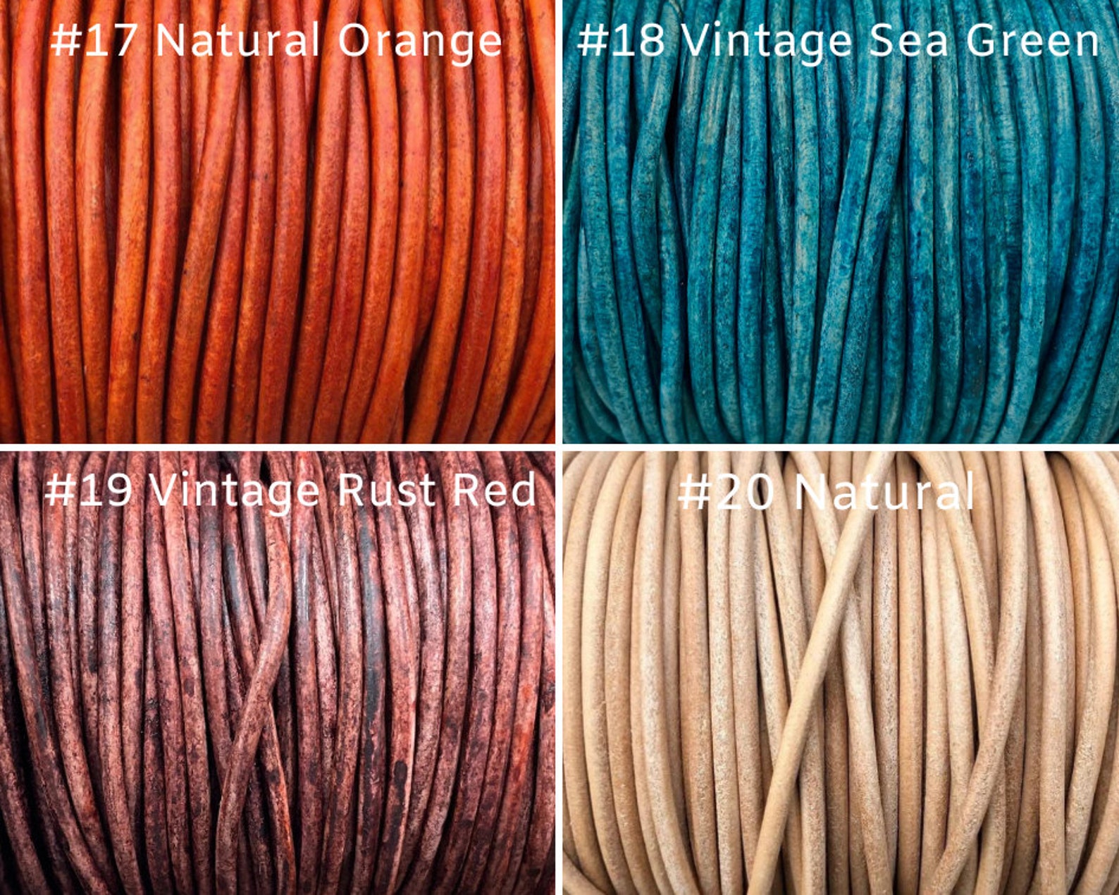 3mm Leather Cord / Round Leather/ 36 Colors/ Leather by the - Etsy