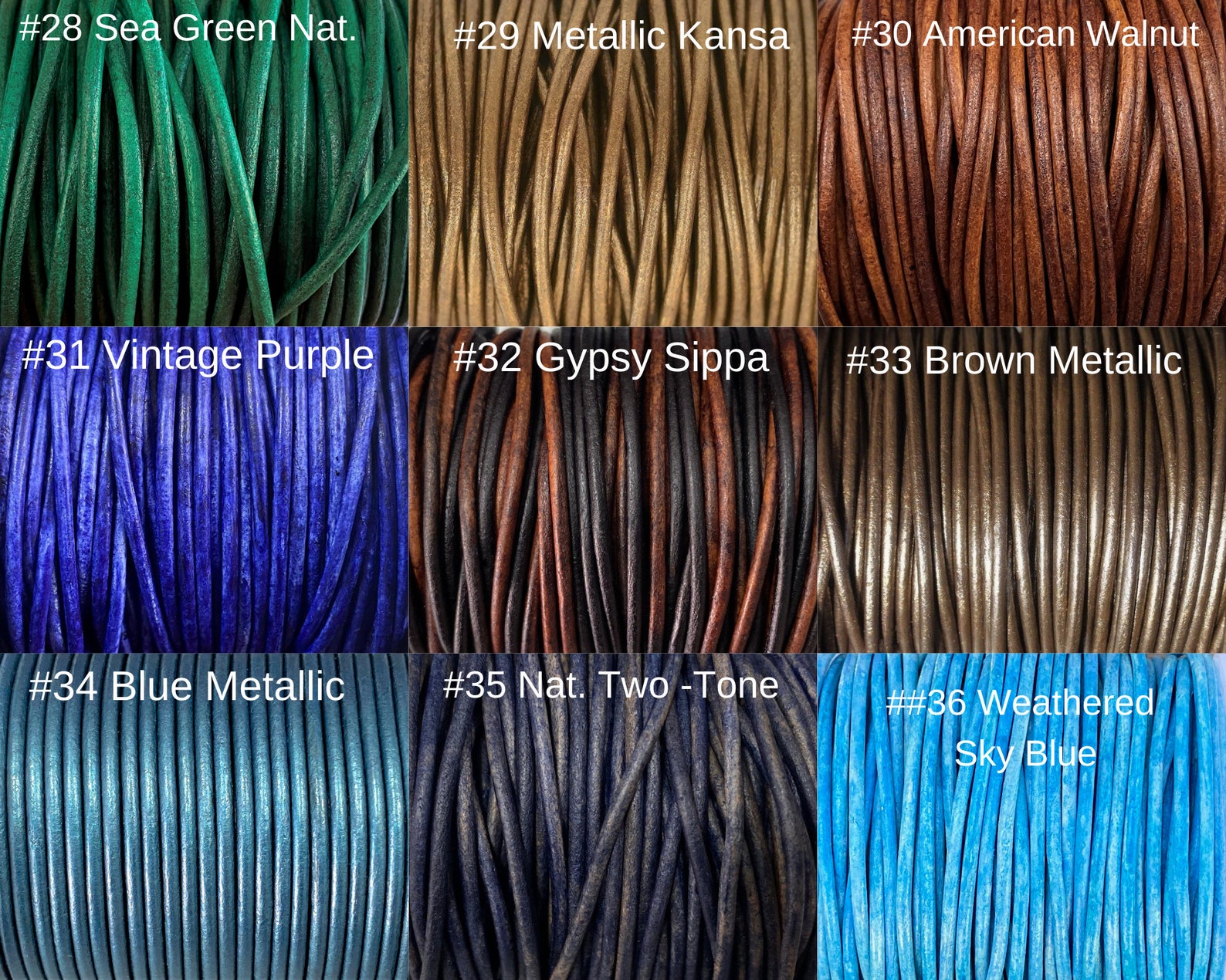 2mm Leather Cord Lead Free Round Natural Regular Metallic - Etsy