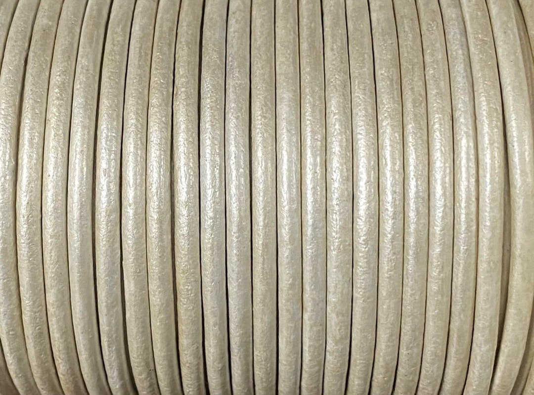 3mm Leather Round Cord - Pearl Metallic - Premium European Leather Cord ...