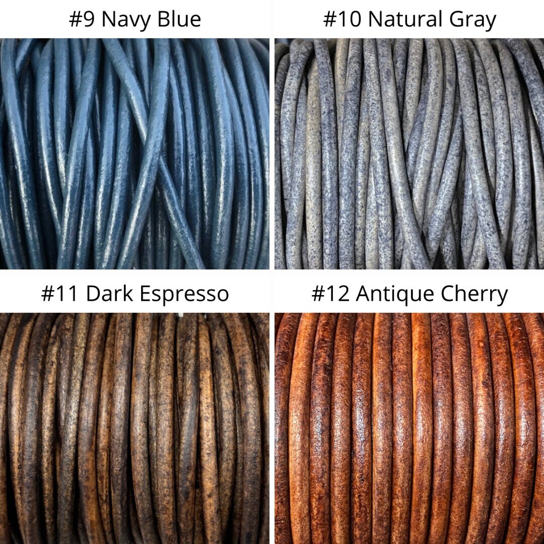 4mm Round Leather Cord Round Premium Quality 4mm Leather Cord LCR4