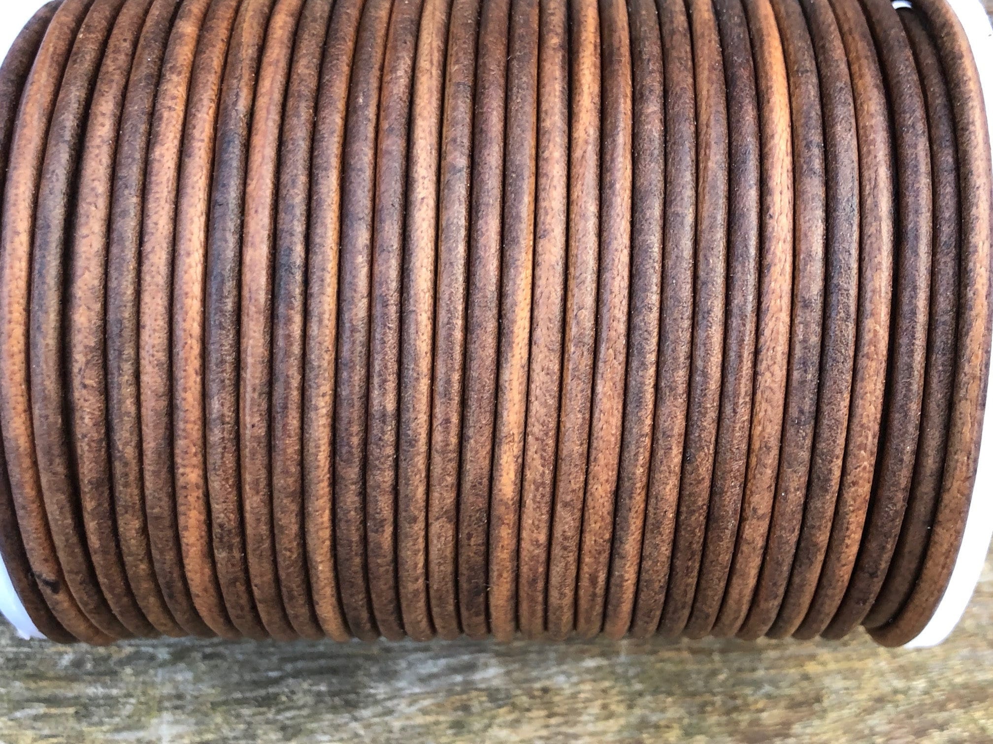 3mm Round Leather Cord - Honey Wood - Premium Indian Leather Cord - By ...