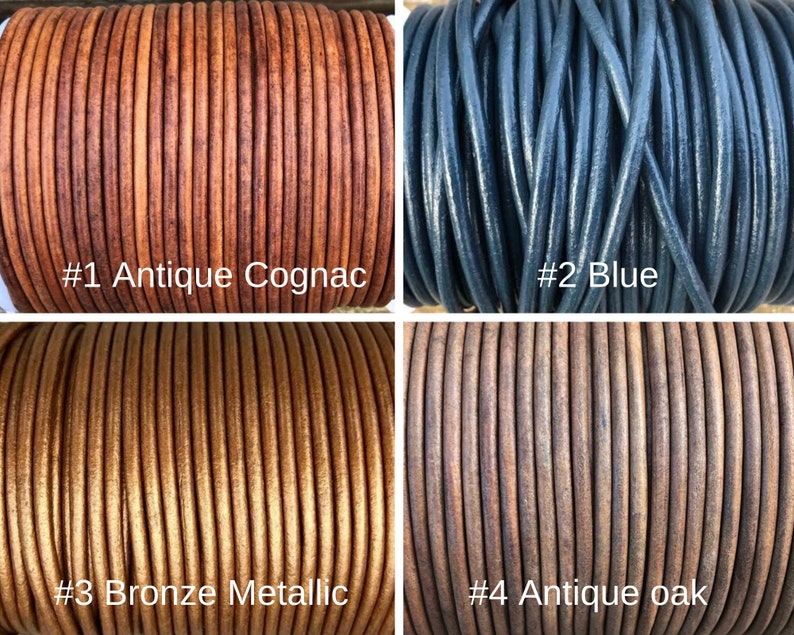 3mm leather cord / round leather/ 36 colors/ leather by the | Etsy