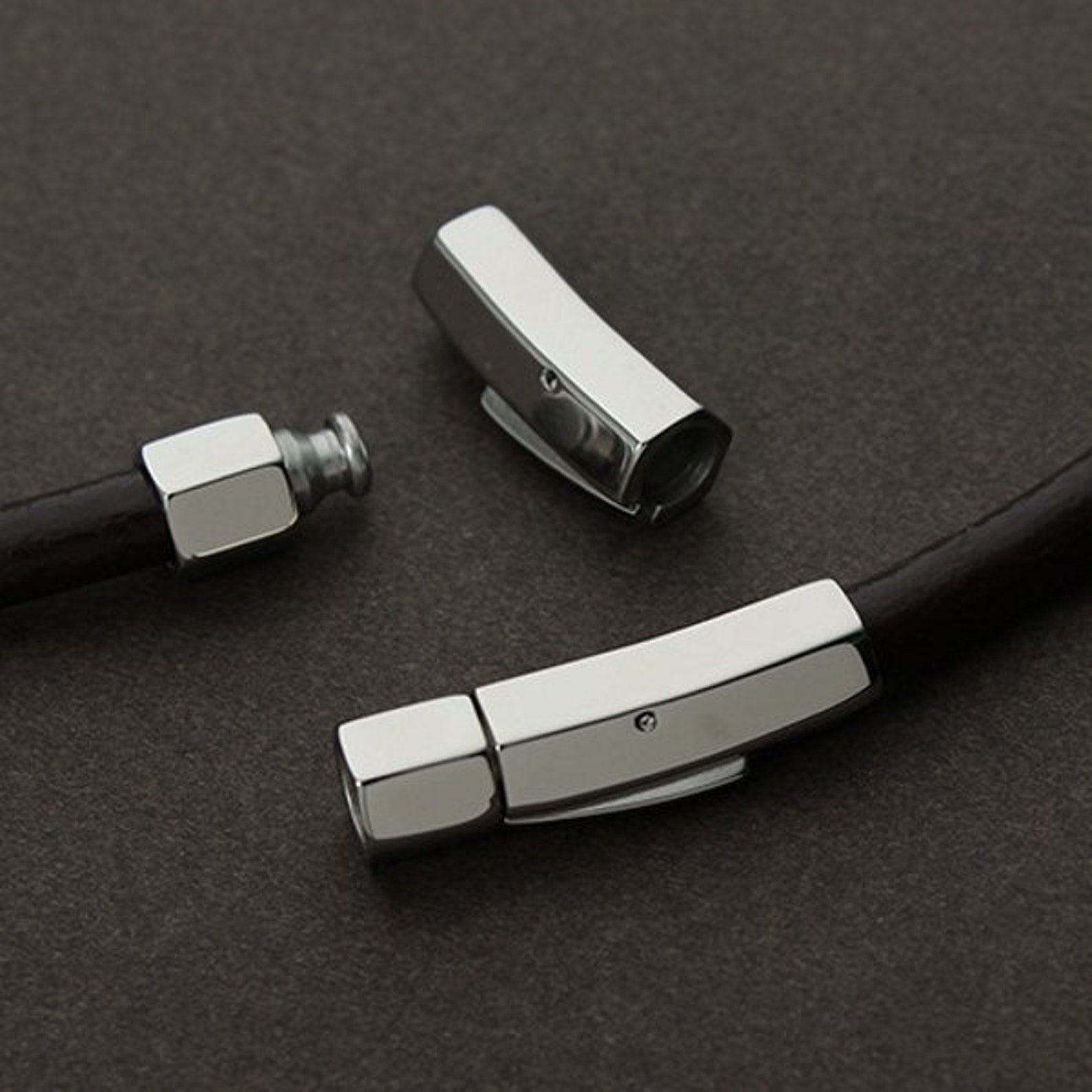 Stainless Steel Locking Clasp Bayonet Style Leather Cord Clasp | Etsy