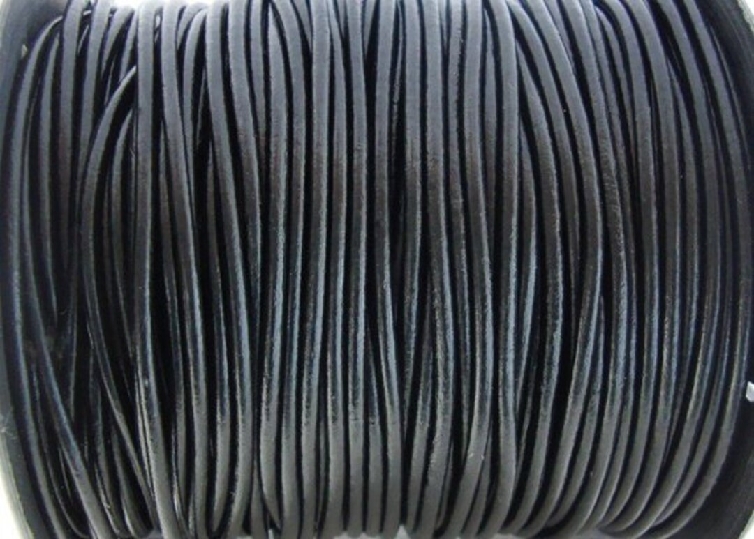 1mm Leather Cord - Black- Premium Leather Cord - LCR1 - 200 #1 Shiny ...