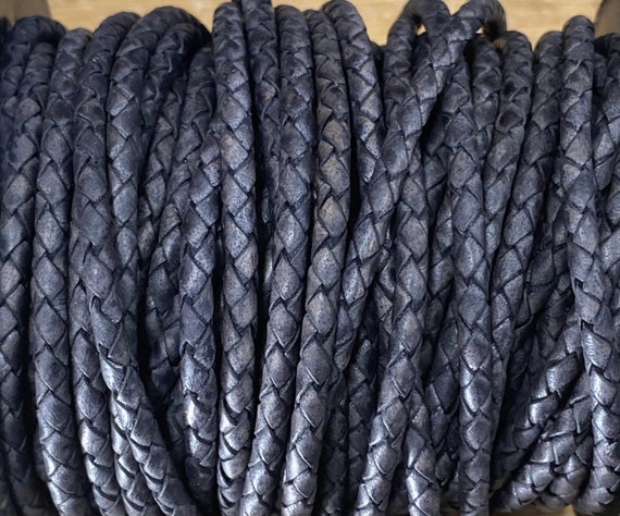 4mm Bolo Braided Leather Midnight Blue 4mm Bolo Braided - Etsy