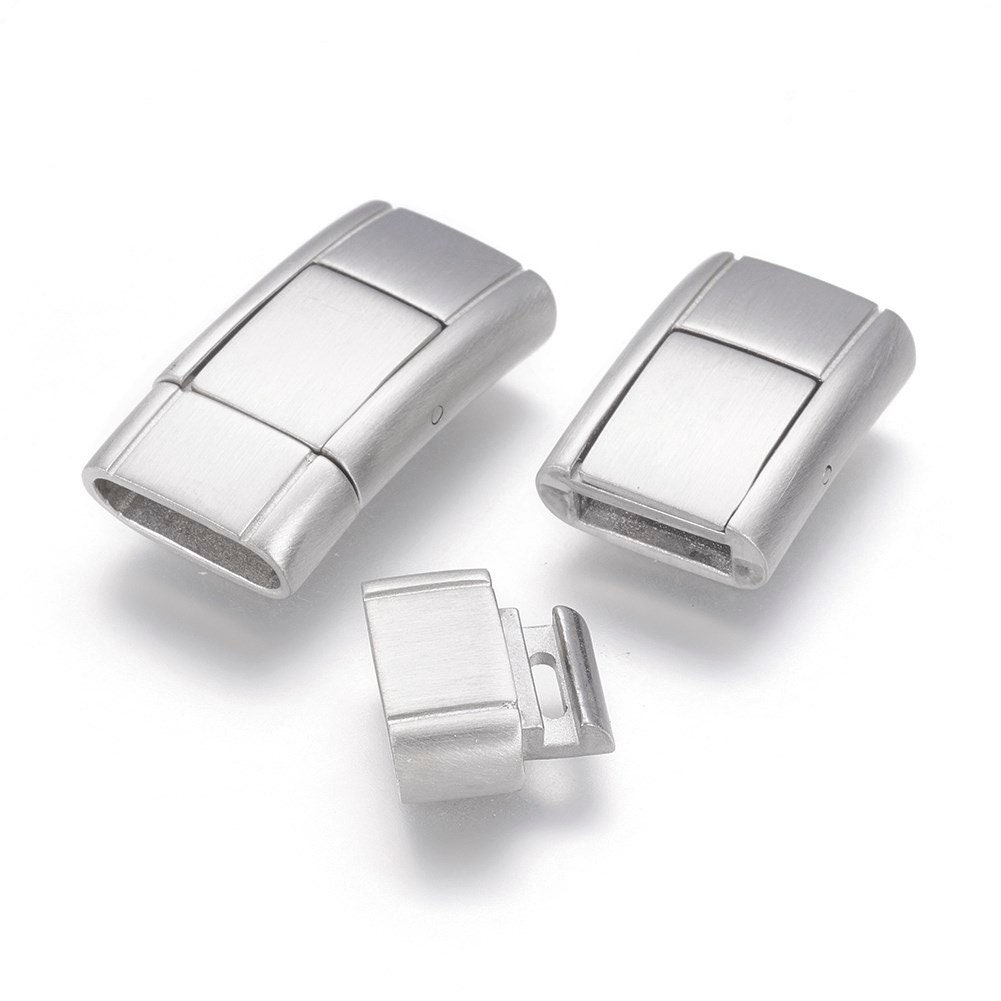 Flat Locking Clasp, Brushed Stainless Steel Clasp, Jewelry Clasp, Hole ...