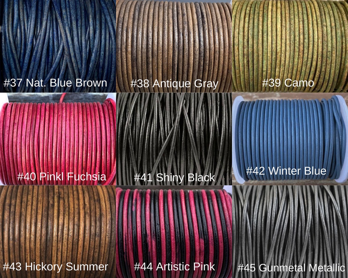 2mm Leather Cord Lead Free Round Natural Regular Metallic - Etsy