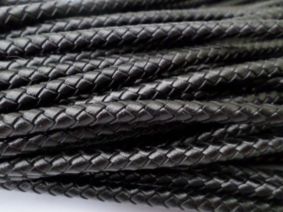 5mm Black Leather Braided Cord 5MM Black Bolo Leather | Etsy