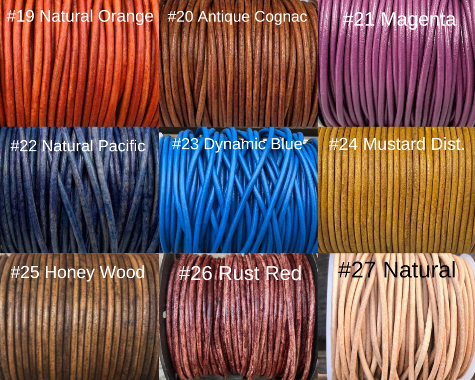 2mm Leather Cord Lead Free Round Natural Regular Metallic - Etsy