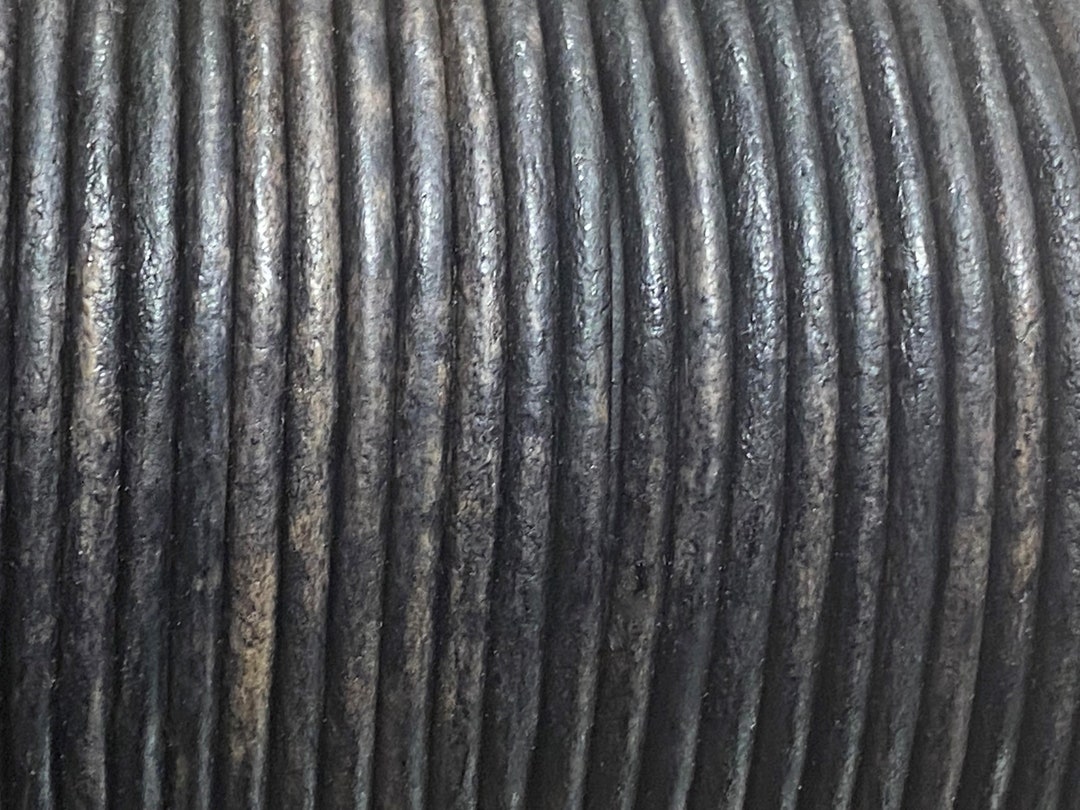 2mm Leather Cord - Vintage Charcoal - Dark Gray 2mm Round Leather Cord ...