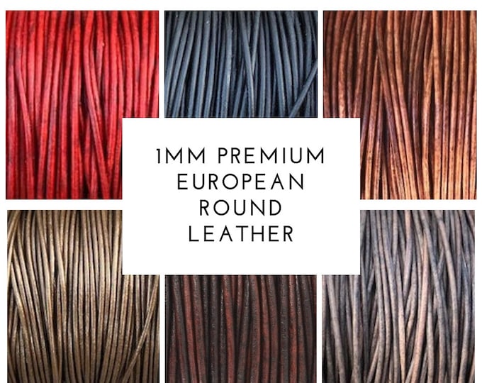 1mm Round Leather Cord - 28 Colors - Premium European 1mm Leather Cord ...