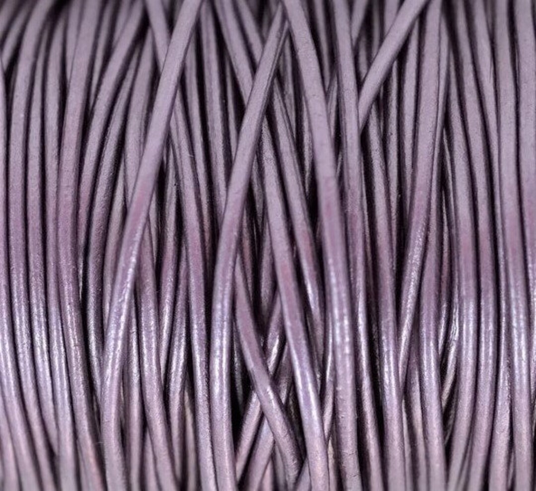 2mm Round Leather Cord - Metallic Berry - 2mm Premium Round Leather ...