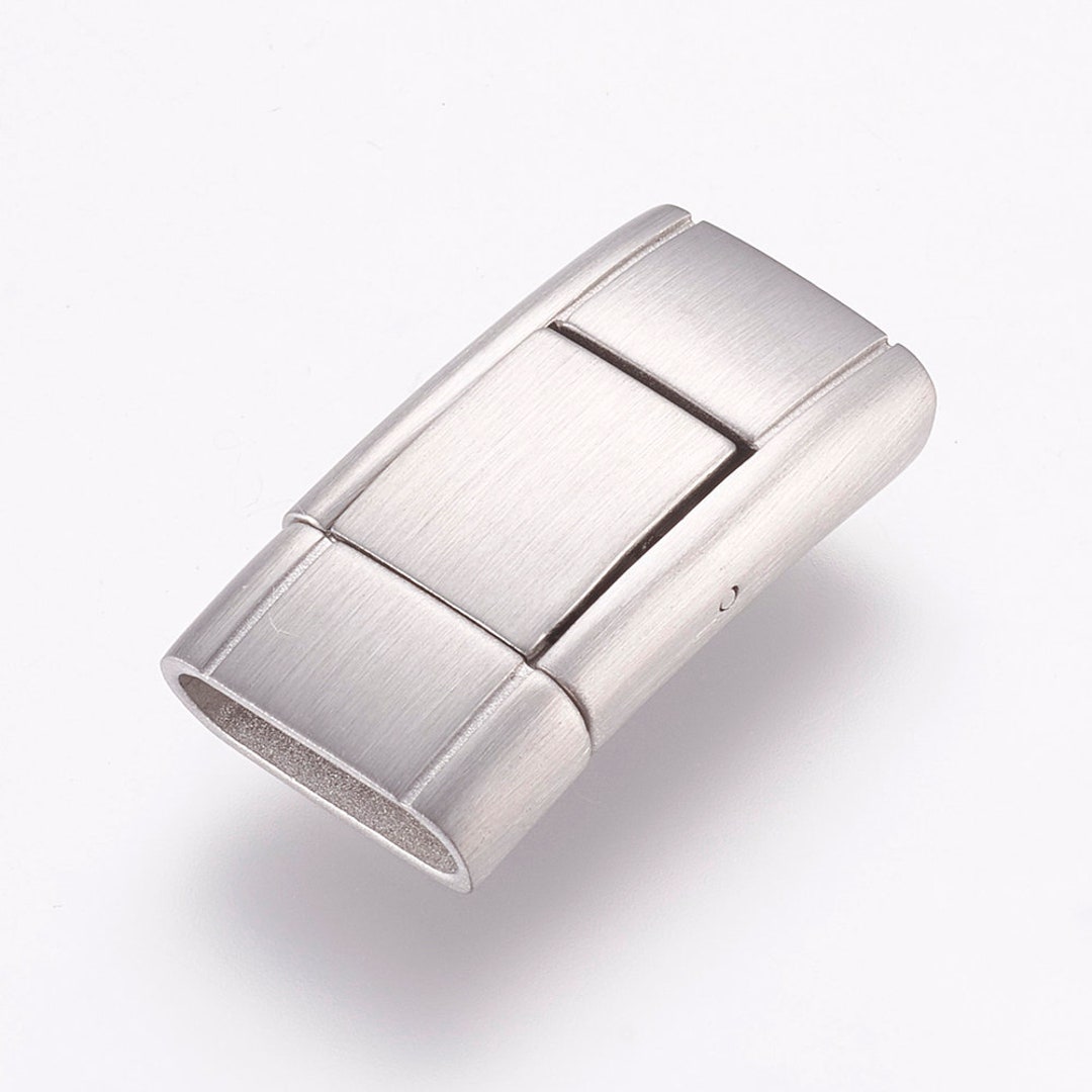 Flat Locking Clasp, Brushed Stainless Steel Clasp, Jewelry Clasp, Hole ...