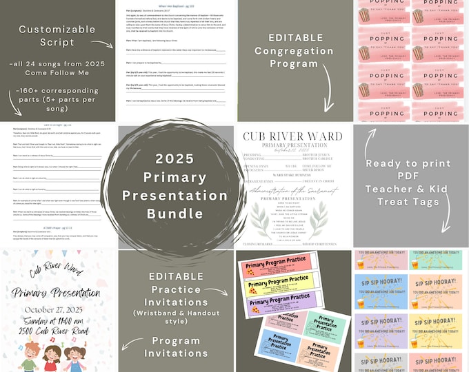 2025 CUSTOMIZABLE Primary Program Script- Come Follow Me Doctrine and Covenants Latter-day Saint ...
