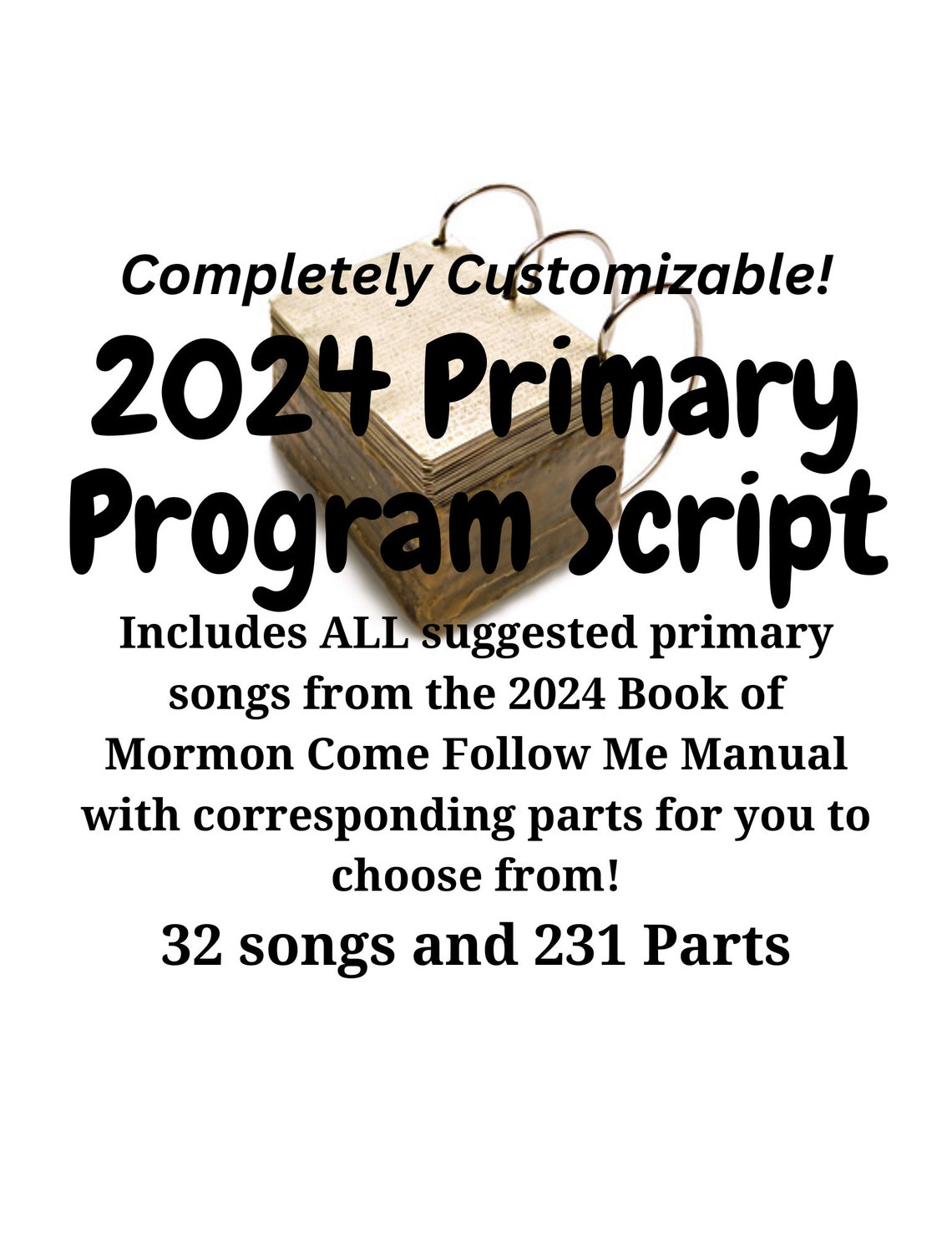 2024 CUSTOMIZABLE Primary Program Script- Come Follow Me Book of Mormon ...