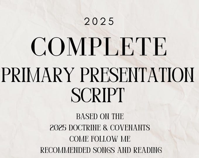 2024 CUSTOMIZABLE Primary Program Script- Come Follow Me Book of Mormon LDS Primary Presentation ...