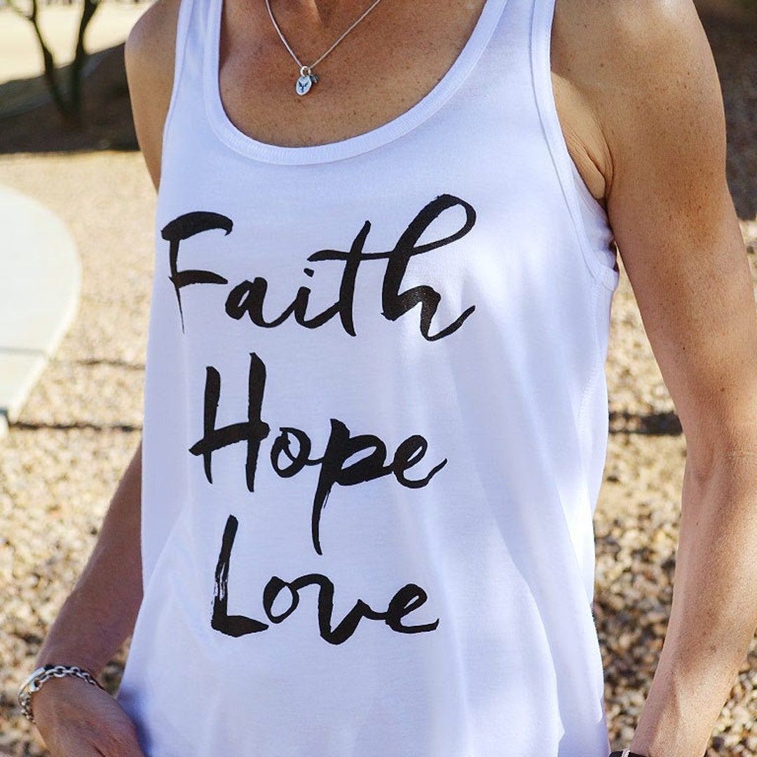 Christian Tank Top for Women (faith Hope Love) Ultra-soft Racerback ...