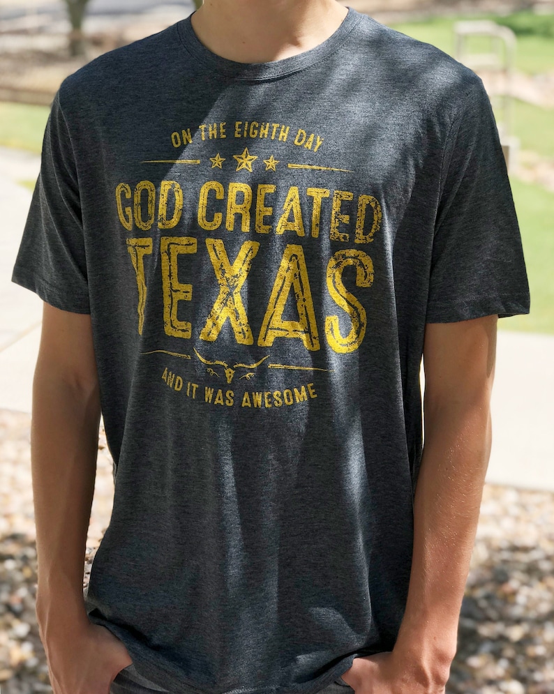 Texas Tshirt for Men // God Created Texas Shirt // Christian Shirt for ...